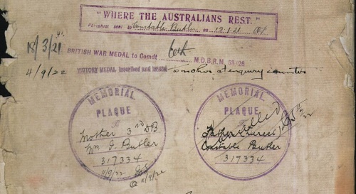 Centenary of ANZAC - The Butlers